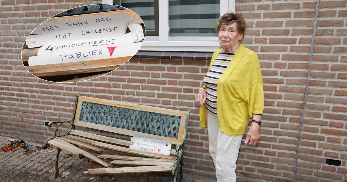 Jongeren maken tuinbank van Tonnie (87) stuk tijdens Vierdaagsefeesten ...