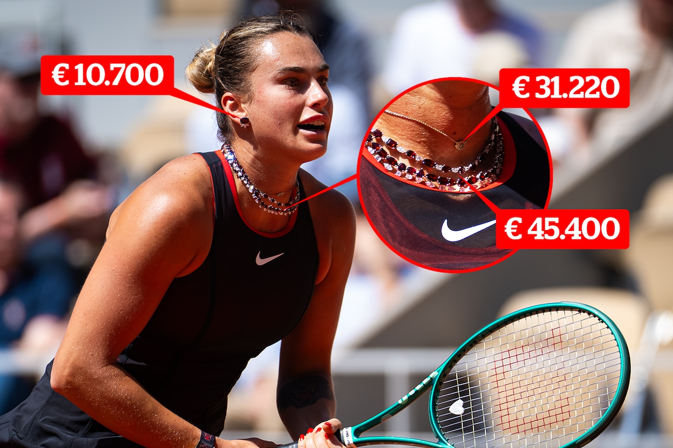 Tienduizenden euro’s rond haar nek en in de oren: Aryna Sabalenka ...