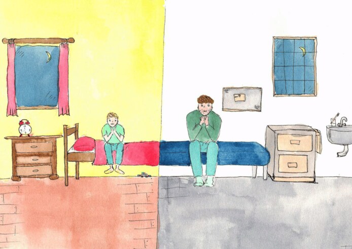 Scholieren Rieneke en Hanna schrijven en tekenen ‘Waar gaat papa heen ...