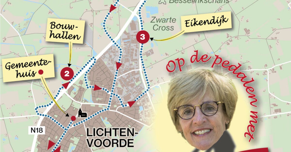 Rondje Oost Gelre met burgemeester Bronsvoort; met de blik omhoog ...