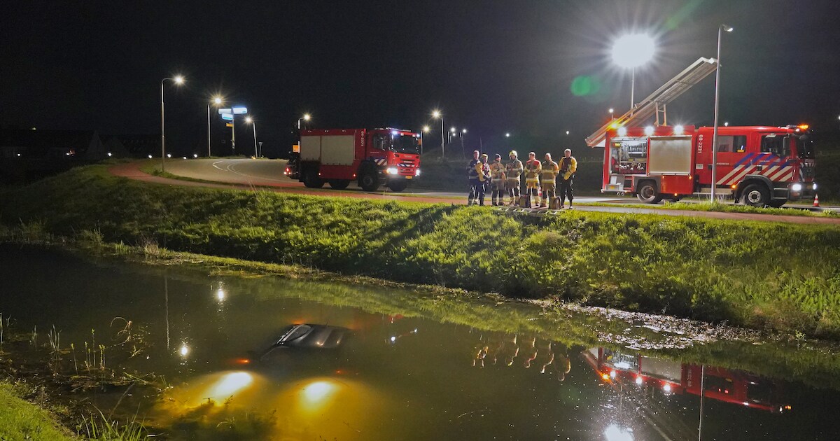 Jongen twijfelt geen moment, springt de sloot in en redt vrouw uit ...