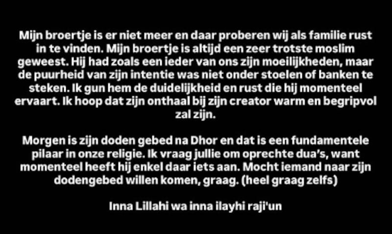 Broertje van influencer Selma Omari overleden: ‘De rust waar hij altijd ...