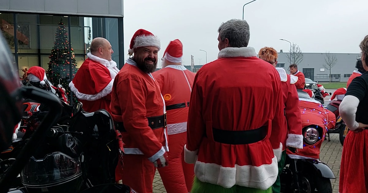 Tientallen verklede motorrijders trotseren weer en wind voor bijzonder ...