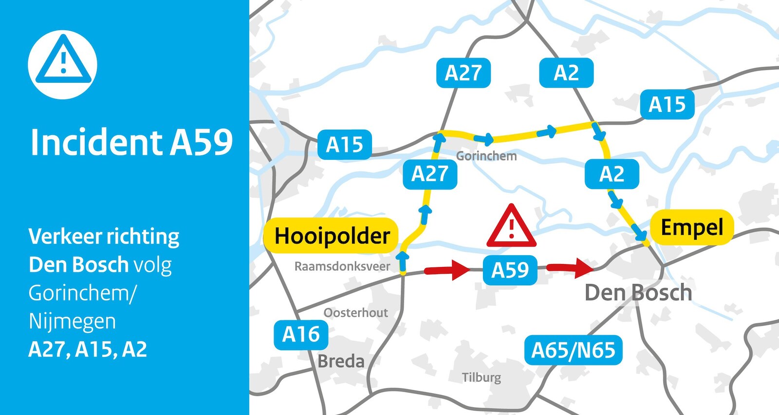 A59 bij Waalwijk weer open na ongeval waarbij meerdere glasplaten op de weg vielen | Foto ...