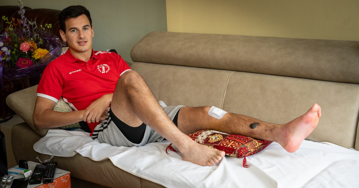 Beejan (25) breekt scheen- en kuitbeen na dwaze sliding in oefenpotje ...