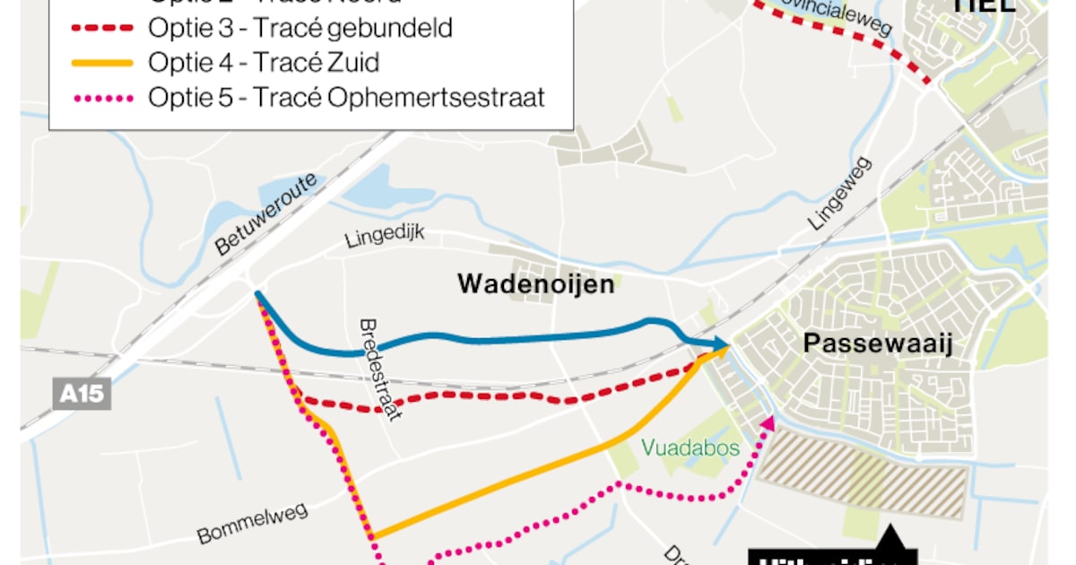 Tiel wil een extra aansluiting op de A15: ‘Als we er in 2030 overheen ...