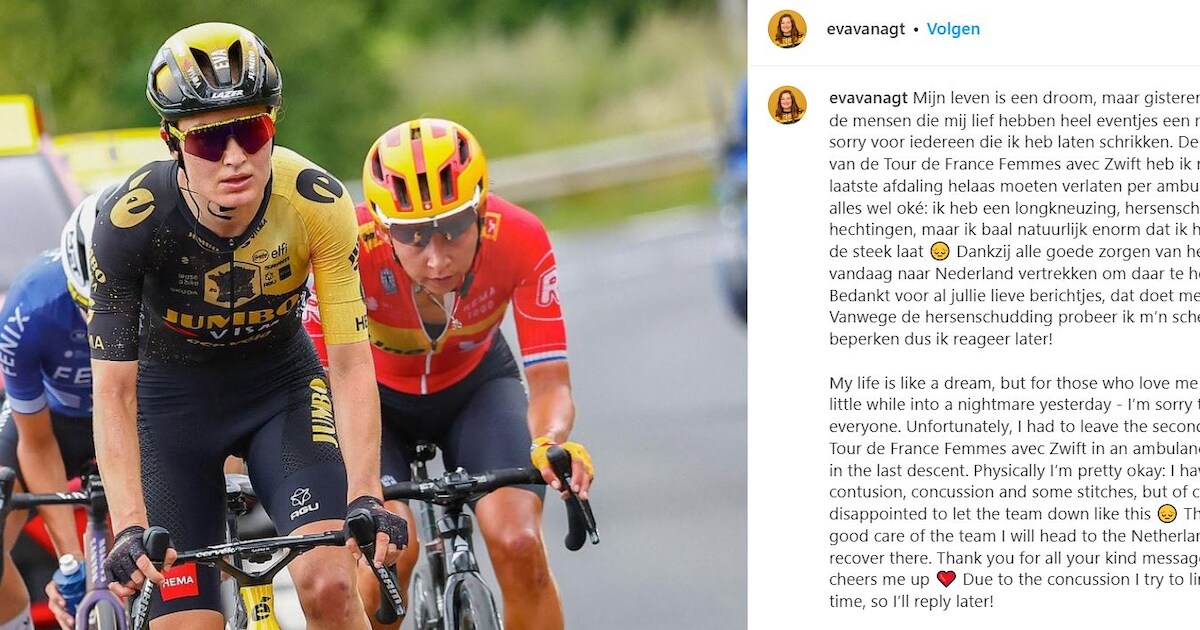 Nijmeegse Eva van Agt houdt hersenschudding over aan valpartij in Tour ...
