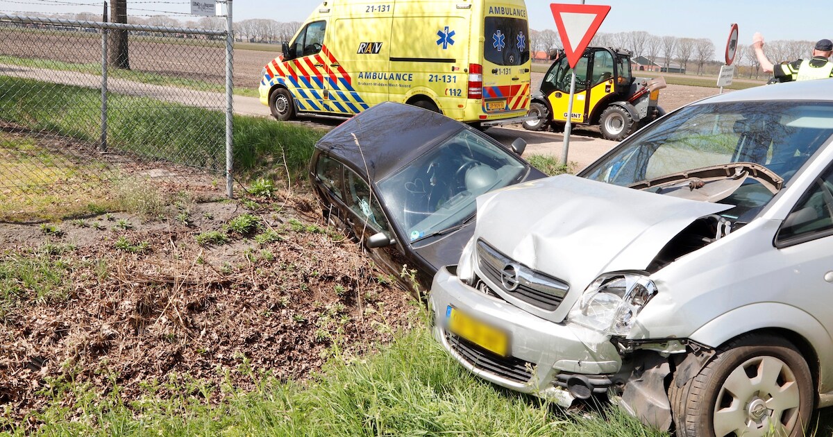 Met de schrik vrij, maar wel in de greppel na botsing in Landhorst ...