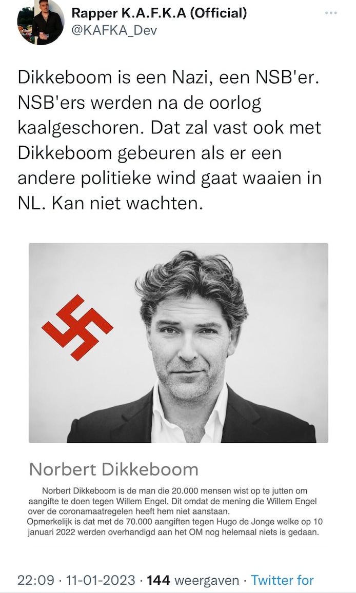 Deze ‘artiest’ wil iedereen in de cel, maar is zélf al jaren op de ...