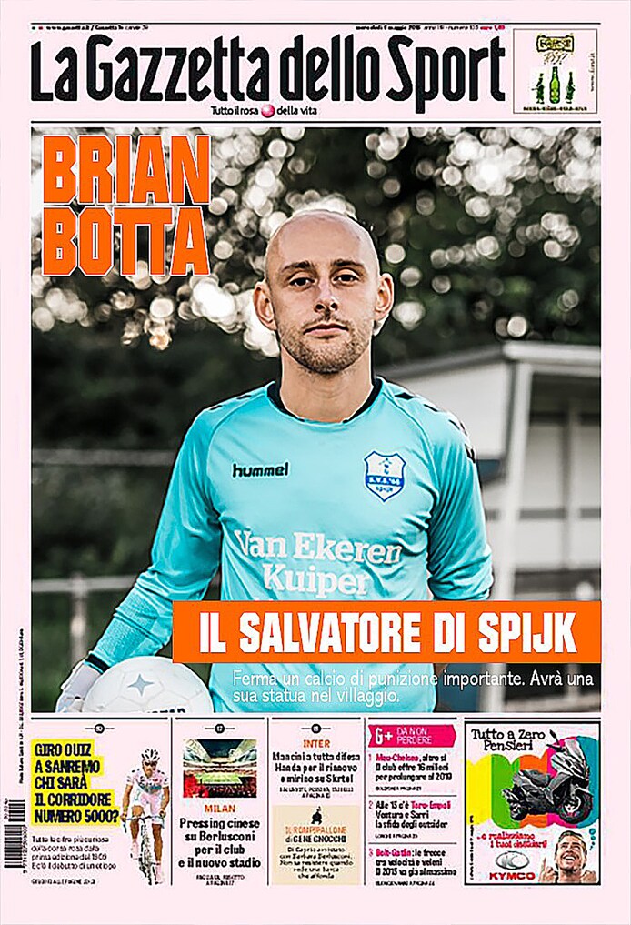 SVS’65-penaltykiller ‘Brian Botta’ in de ‘Gazzetta dello Sport’: ‘Ik ...