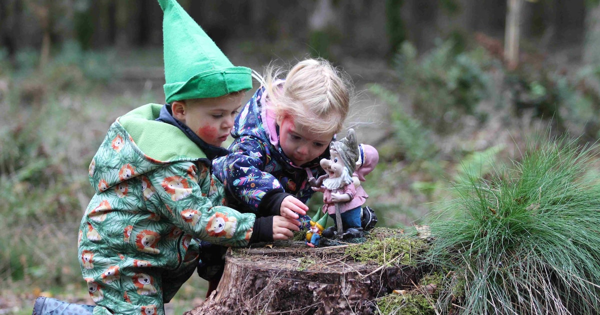 Op zoek naar kabouter Mondriaan in het Kabouterbos in Wintelre ...
