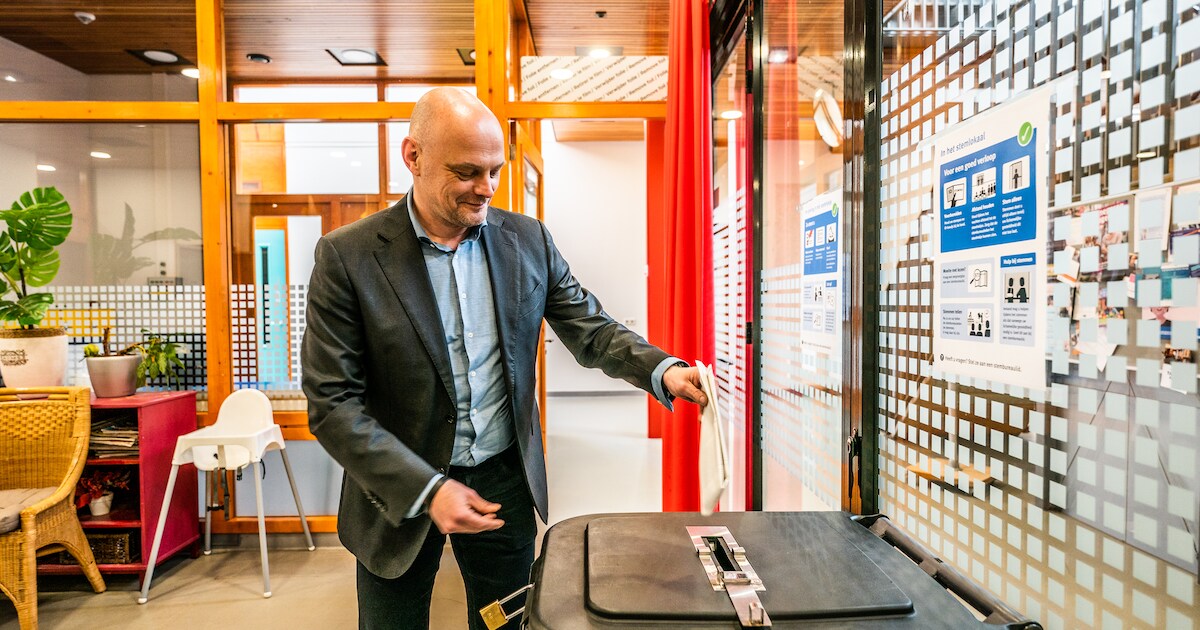 SP-lijsttrekker Elfrink stemt als eerste in zijn wijk in Arnhem ...
