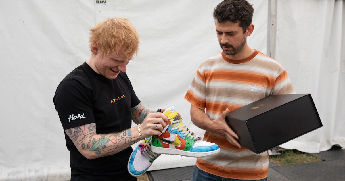 Sam maakte unieke sneakers voor Ed Sheeran, maar weigerde bijna om ...