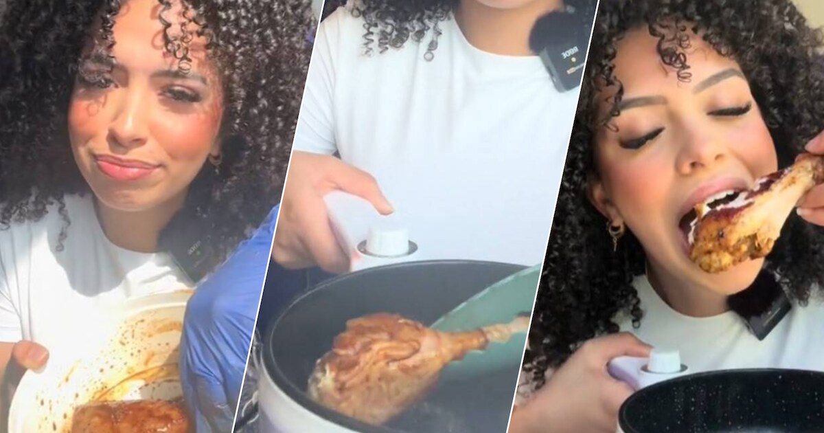 Isabelle (20) marineert ín de trein rustig haar kip, bakt en verorbert ...