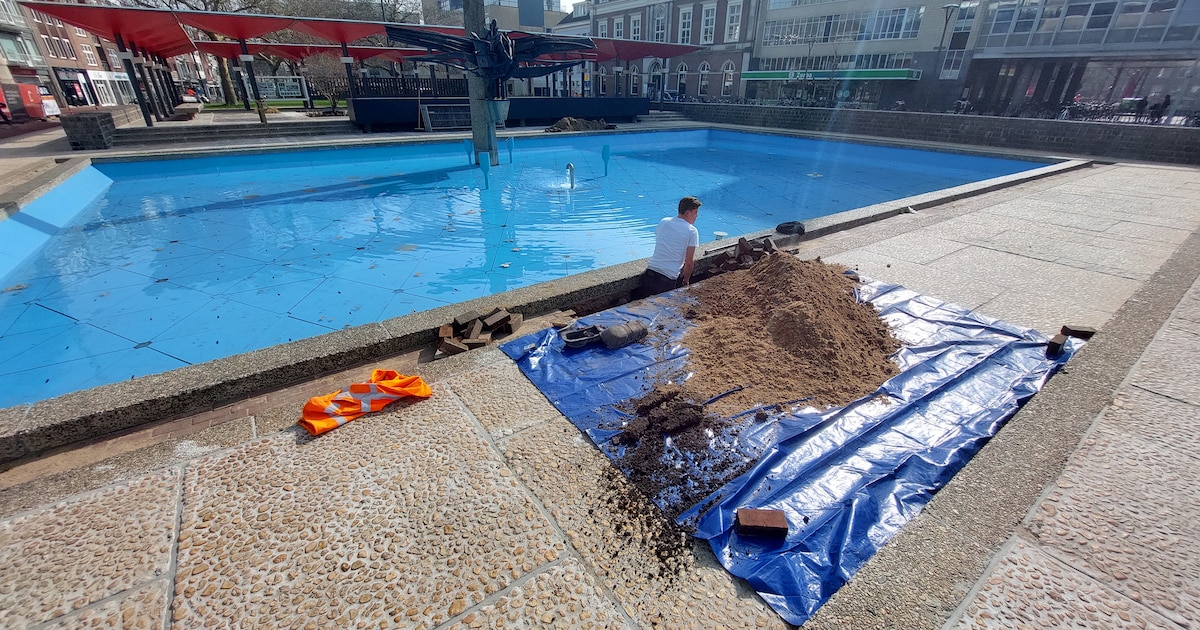 Fontein voor 3,5 miljoen opgeknapt, maar het water loopt langzaam weg ...