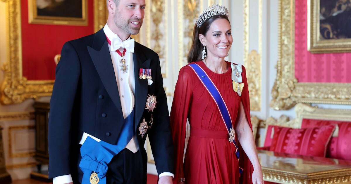 Prinses Kate straalt bij eerste staatsbanket in twee jaar tijd, Macron ...