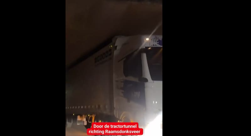 Chauffeur rijdt zich klem in tractortunnel bij Hank door afsluiting van ...