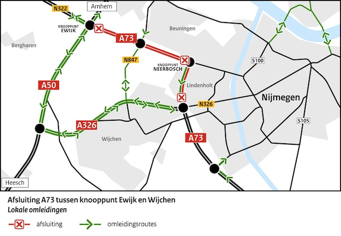 A73 tussen knooppunt Ewijk en Wijchen komende maanden aangepakt: zo ...