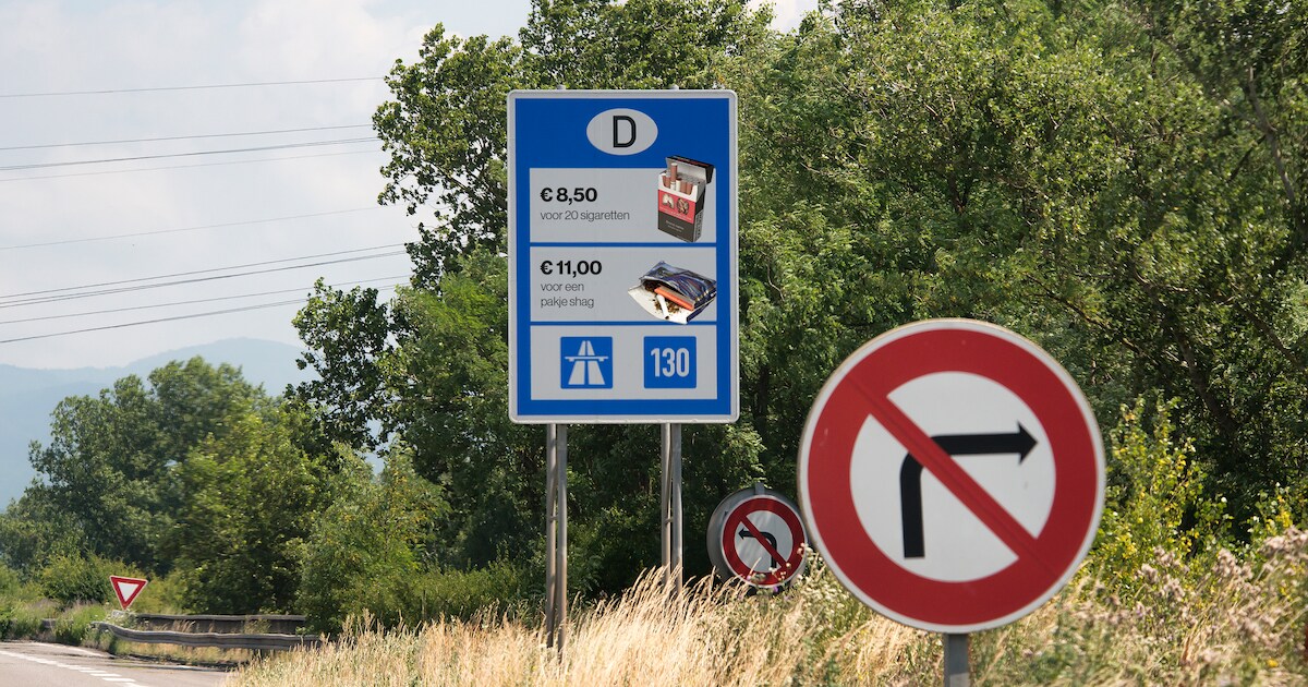 Pakje shag voor 25 euro? Over de grens kost-ie minder dan de helft ...