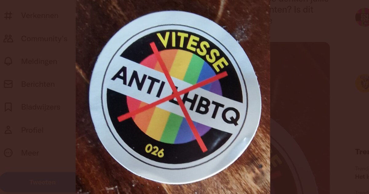 Dubieuze anti LHBTQ-stickers met link naar Vitesse duiken op in Arnhem ...