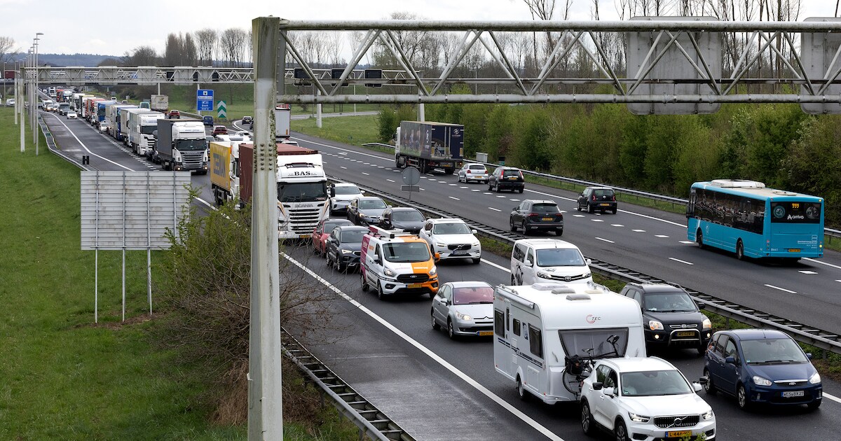 Het verkeer was er vroeg bij vanmorgen; na flinke file lost het ...
