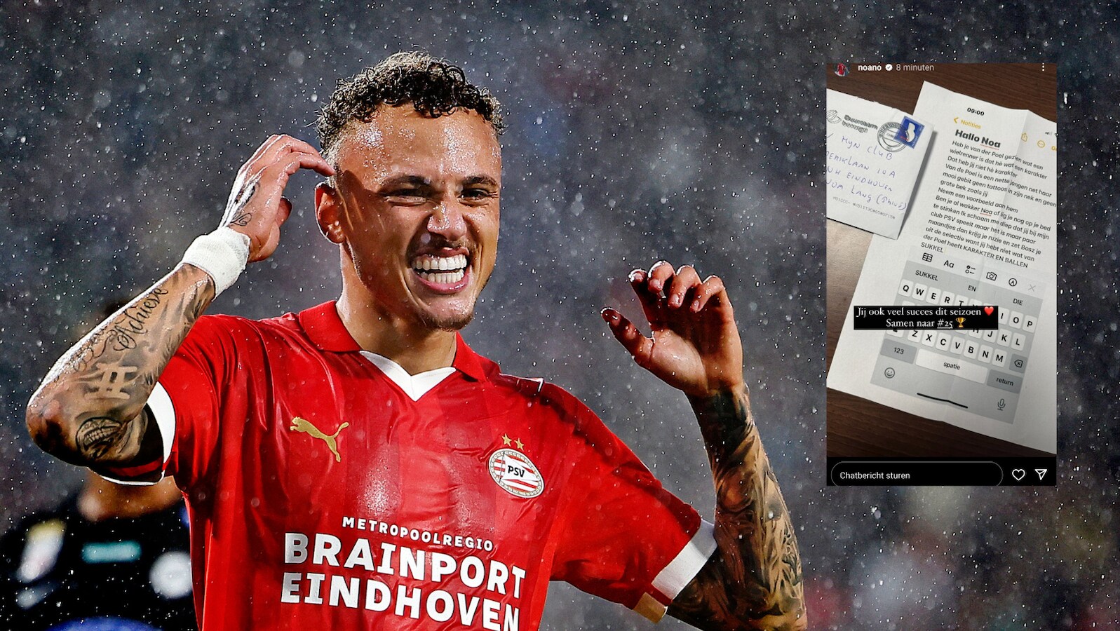 PSV-aanvaller Noa Lang geeft ‘supporter’ ludiek van katoen, na een ...