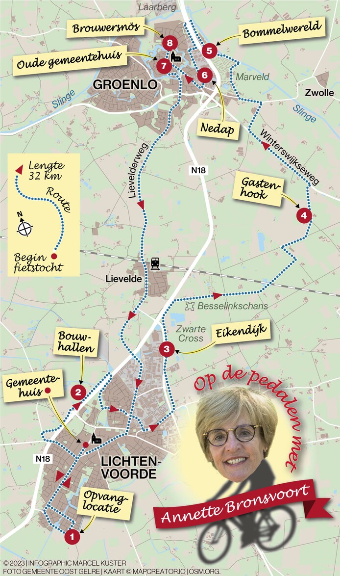 Rondje Oost Gelre met burgemeester Bronsvoort; met de blik omhoog ...