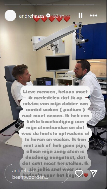 André Hazes heeft lichte beschadiging aan stembanden: ‘Moet herstellen ...