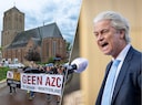 Geert Wilders spreekt deelnemers vreedzaam verlopen asielprotest toe in ...