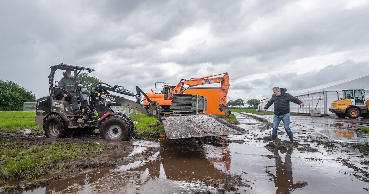 Al die regen ondermijnt tractorpulling want de wei is pudding: dus zijn ...