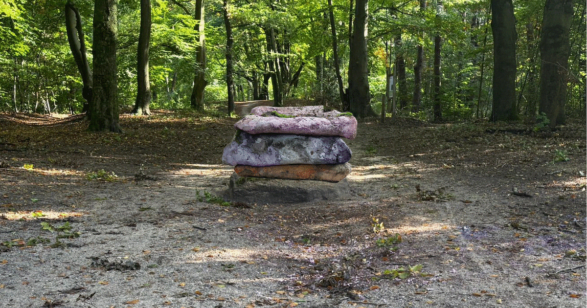 Kunstwerk in dit bos voor derde keer vernield: ‘We hadden het nét ...
