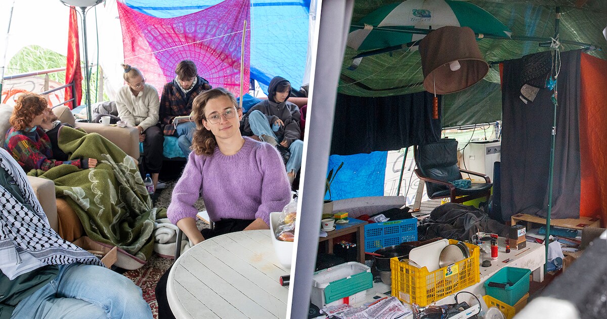 Tussen troep en in de kou slaapt Brick nog altijd in pro-Palestina ...