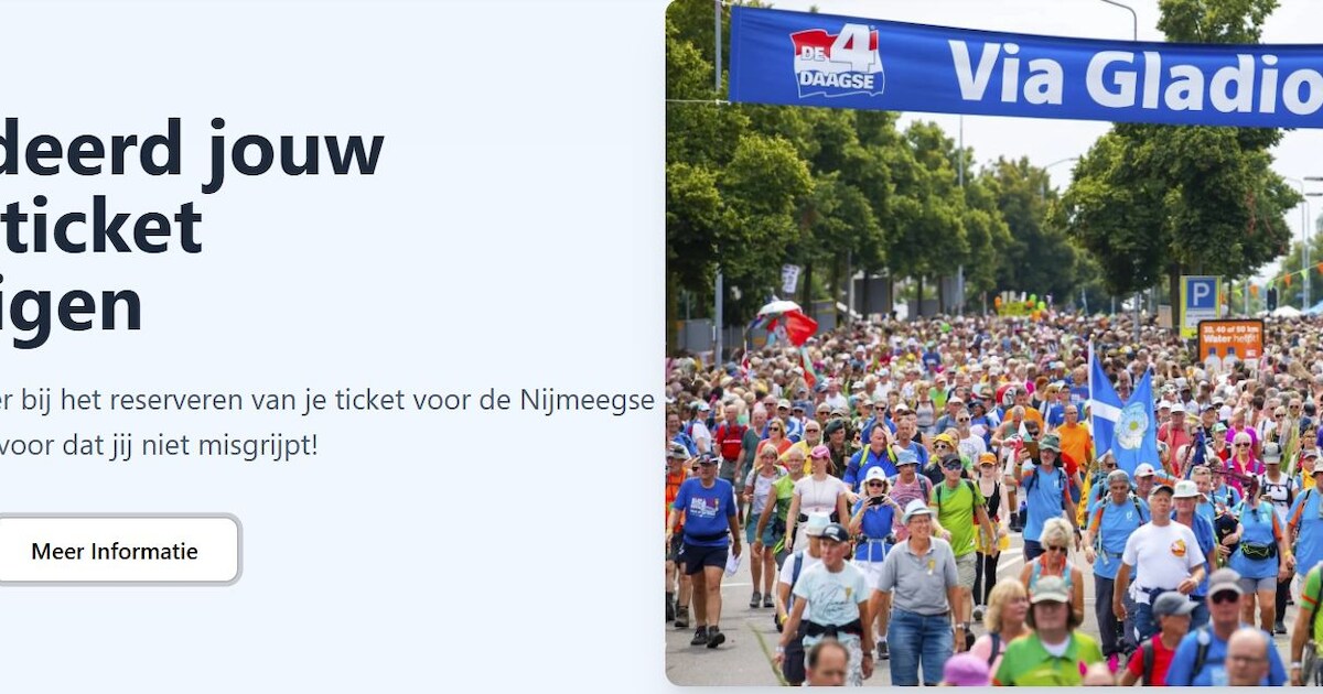 Duizenden lopers jagen op startbewijs Vierdaagse: doorverkoopsite die werkte met bots uit de ...