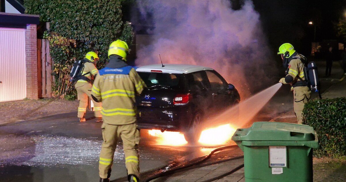Eigenares laat brandende auto van oprit afrijden en spaart zo andere ...