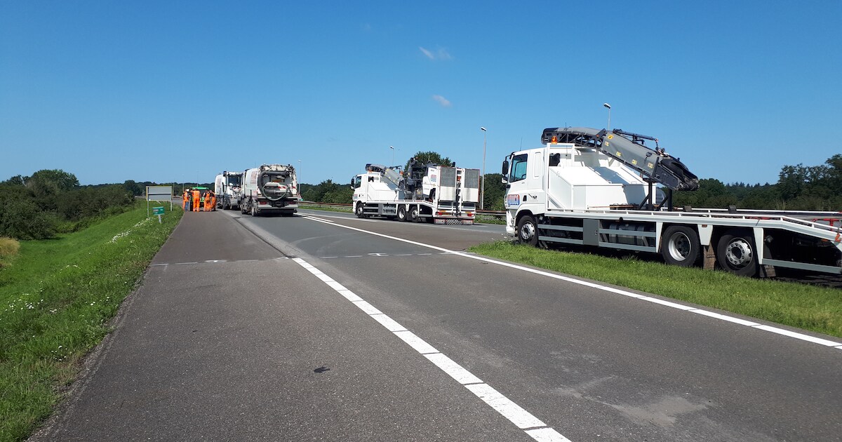 Werk aan snelweg A348 is begonnen, snelweg dicht van Velp naar Dieren ...